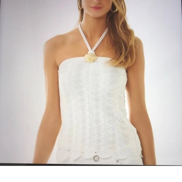 Lilly Pulitzer | Tops | Lilly Pulitzer Rowen Crochet Knit Halter Top ...